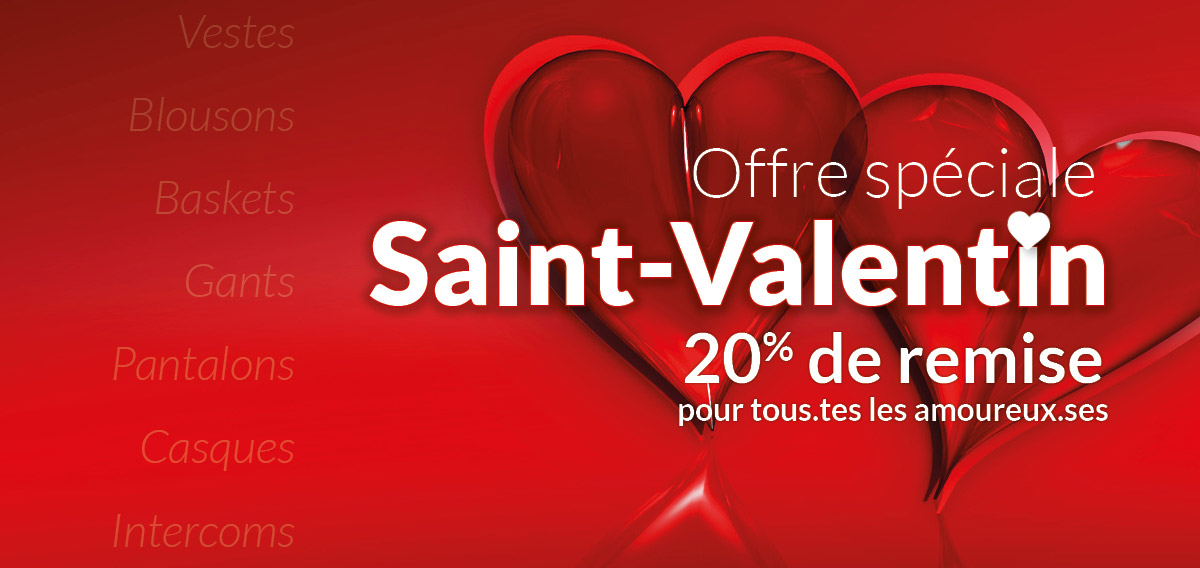 Saint Valentin : -20% sur l'équipement motard - Le Blog Cardy