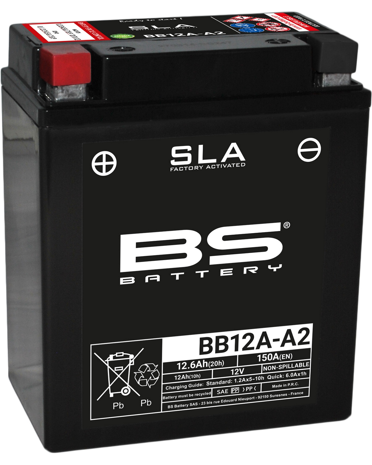 Batterie Moto Bs Battery Batterie Bs Bb12a-a/b-sla (ex Bb12a-a2) - Satisfait Ou Remboursé - Cardy.fr