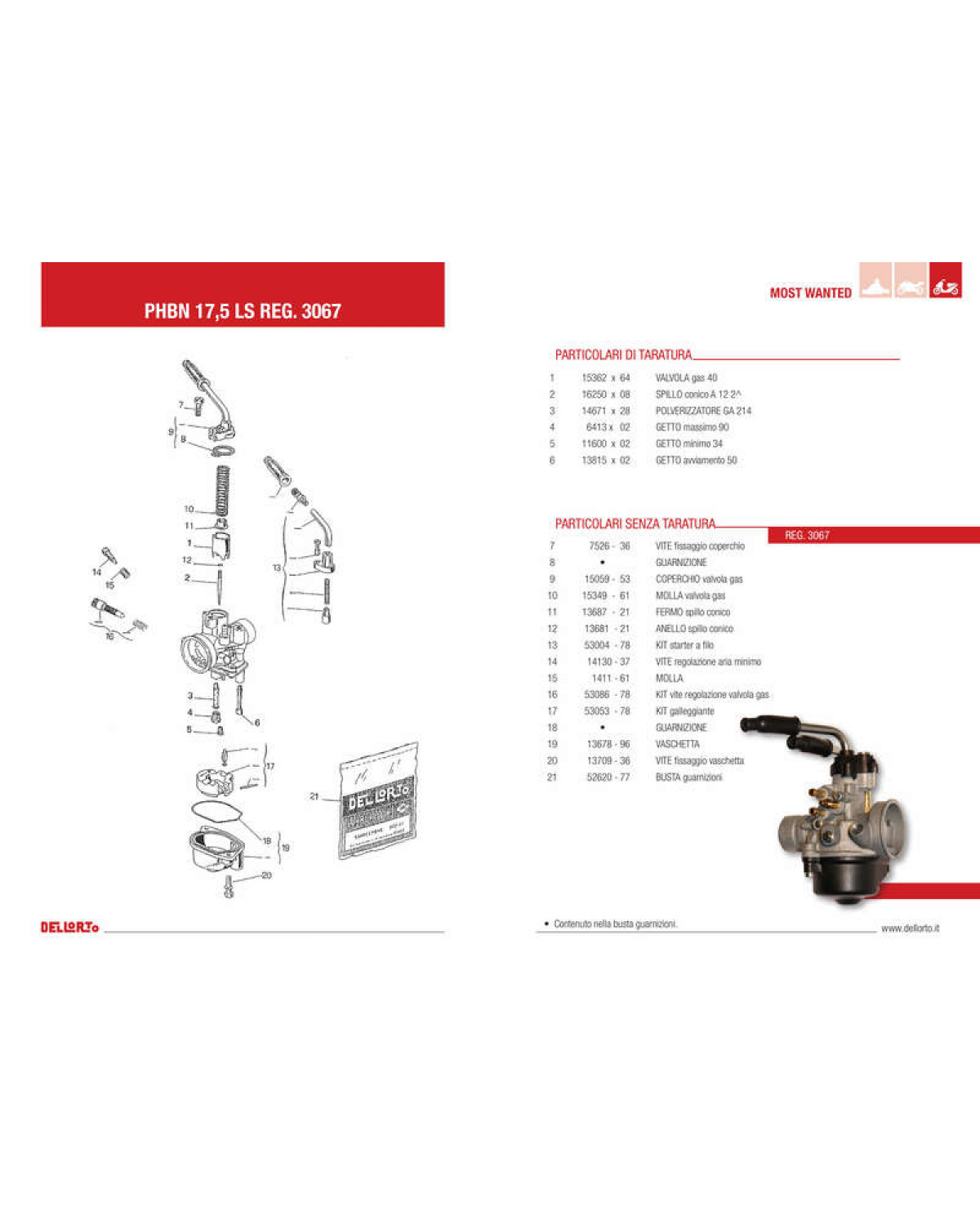 Carburateur Moto Dell Orto Carburateur Dell'orto 17 5 Bo Reg 3067 Phbn ...
