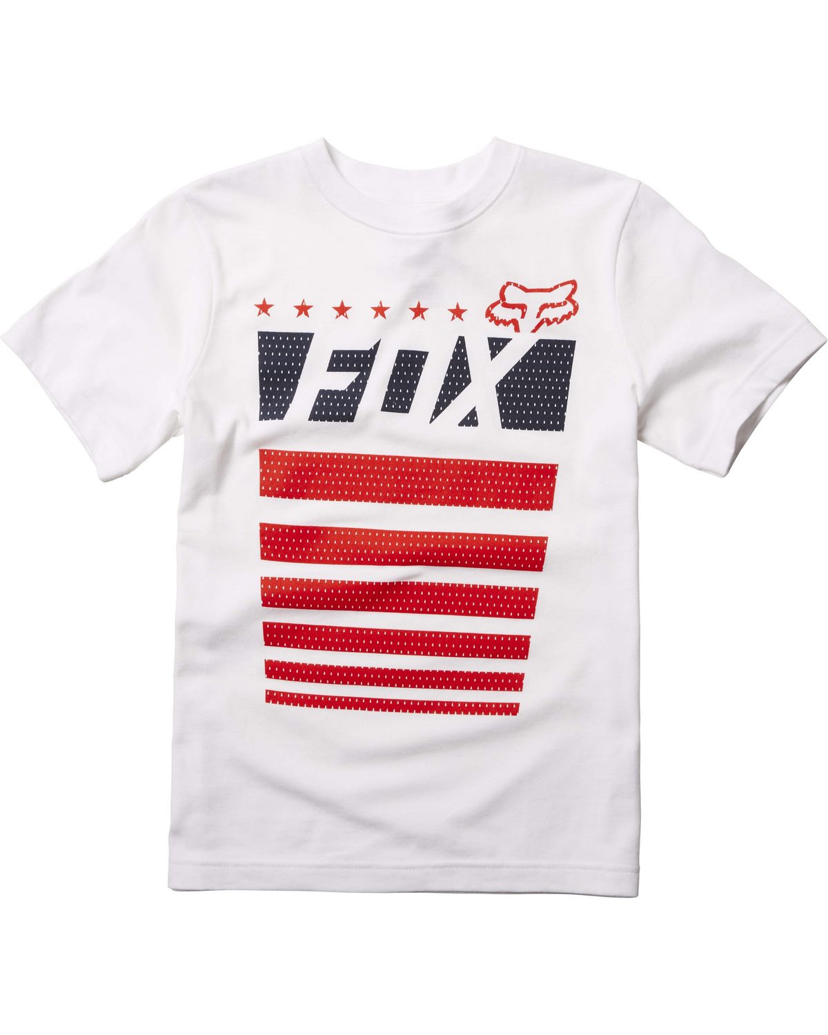 T-shirt Moto Fox Fox Red White And True - Satisfait Ou Remboursé - Cardy.fr
